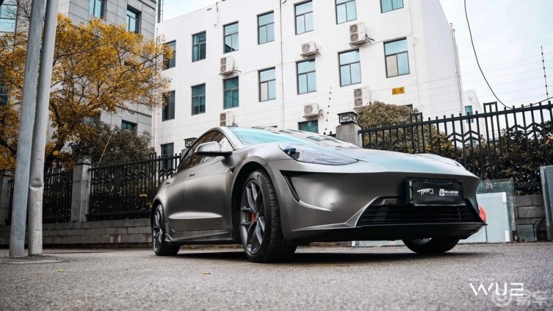 特斯拉model3p改色重金属amg灰_Model 3社区_易车社区