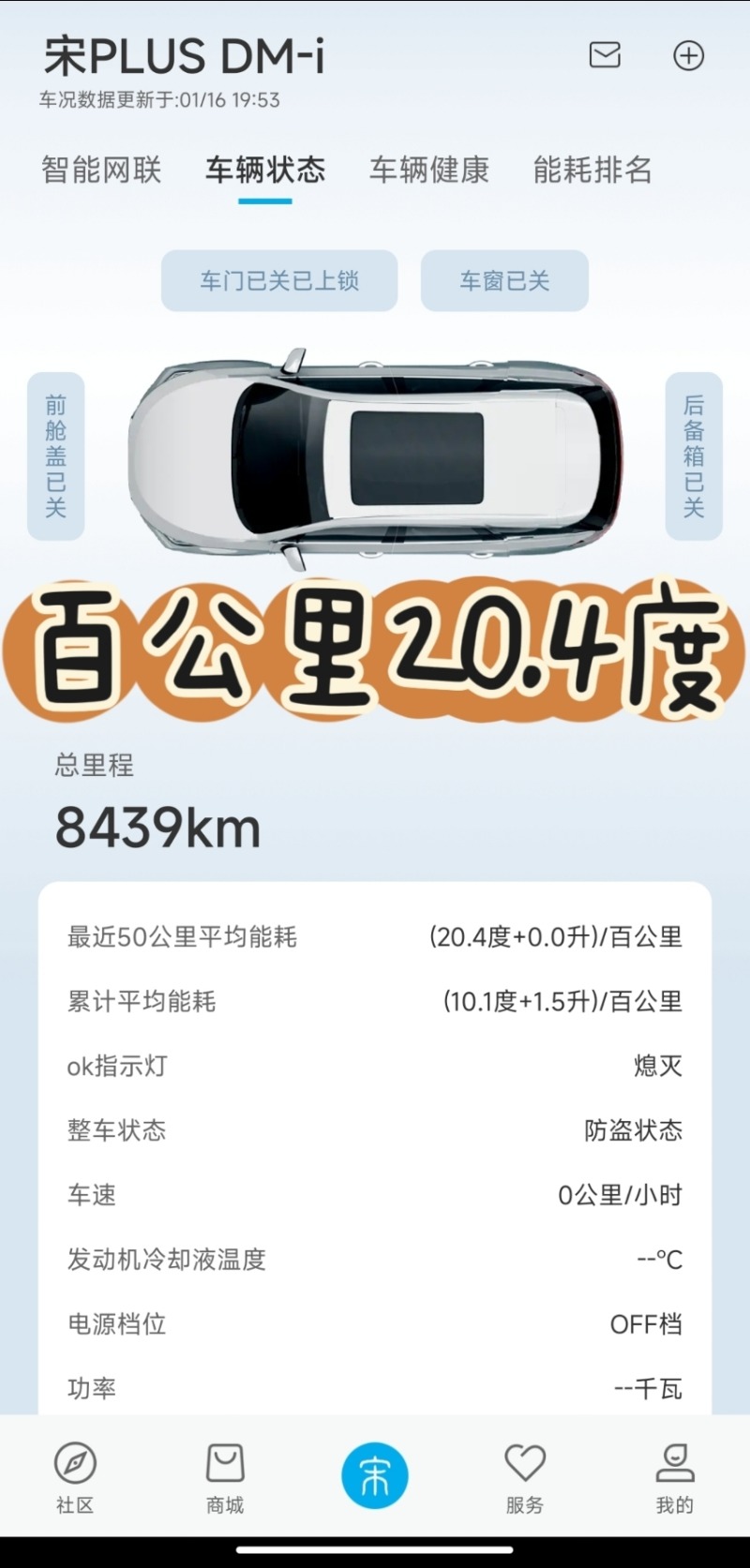 百公里能耗20.4度_宋PLUS新能源社区_易车社区