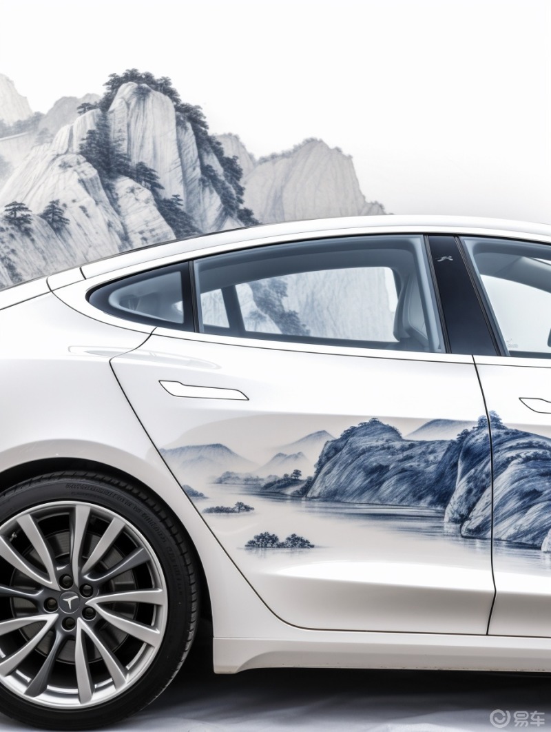 AIGC改色-青花瓷涂装_Model 3社区_易车社区
